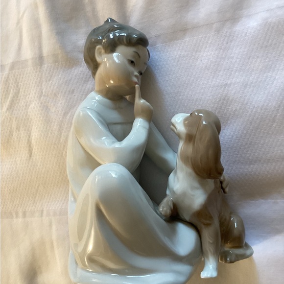 Liadro | Other | Vintage Lladro Porcelain Figurine Boy With Dog | Poshmark